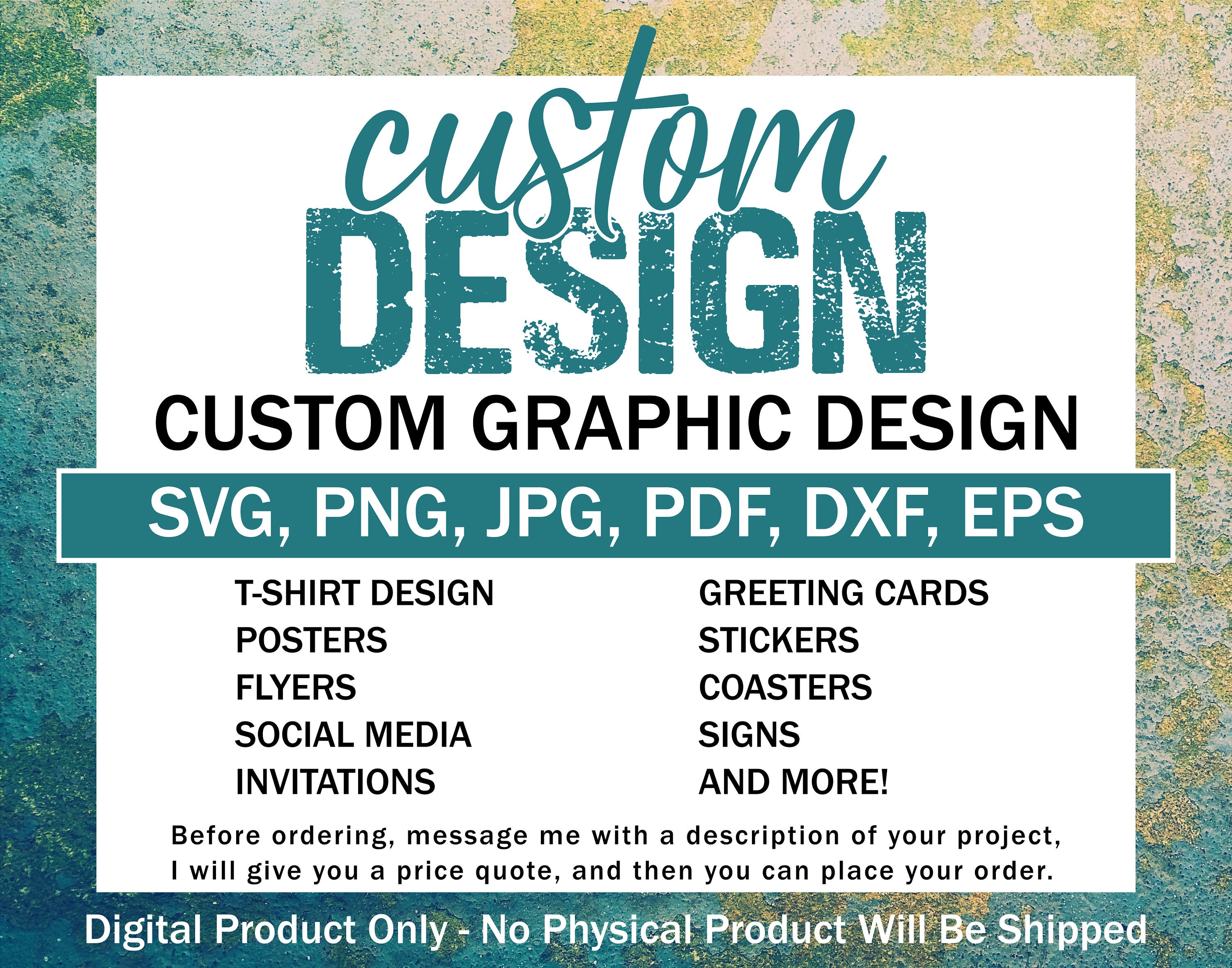 Graphic Design Services, Custom Project Design, Digital Files, Unique ...