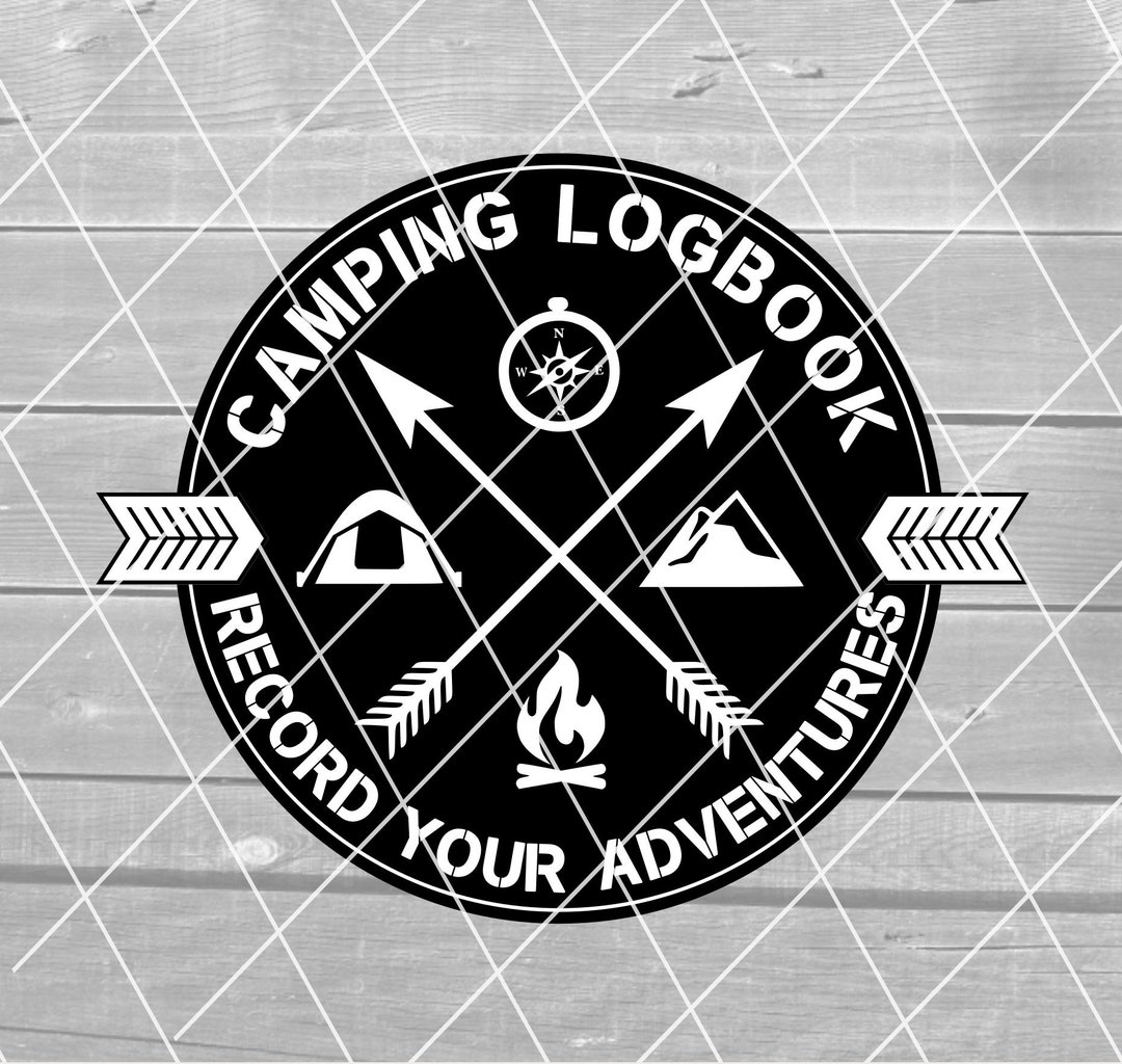SVG - Camping Logbook, Adventure, Journal, Tent, Mountain, Compass ...