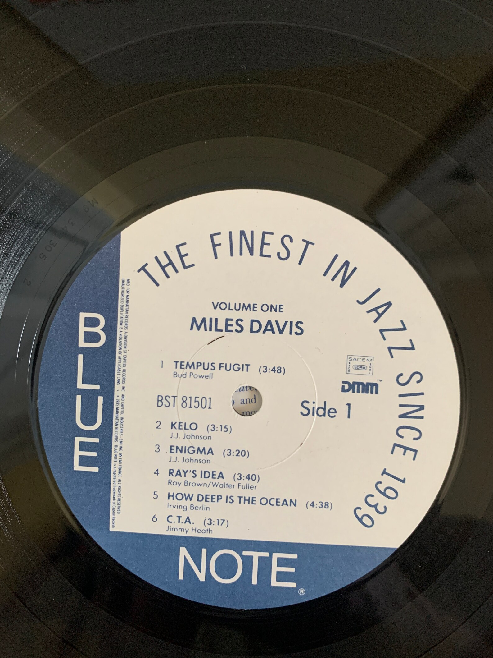 BLUE NOTE POSTER Miles Davis Volume 1 Vintage | Etsy