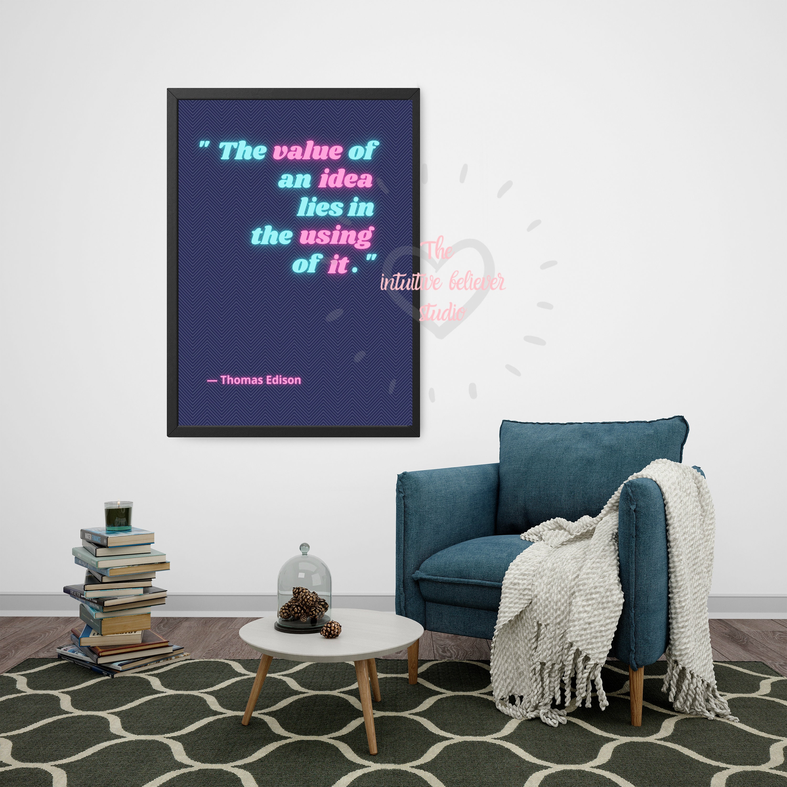 GIFT INCLUDED Thomas Edison Quote Poster Art Print Typography ...