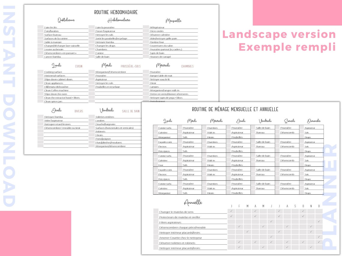 Editable, Clean, Printable Template, Cleaning Checklist, in French ...
