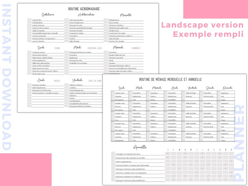 Editable, Clean, Printable Template, Cleaning Checklist, in French ...