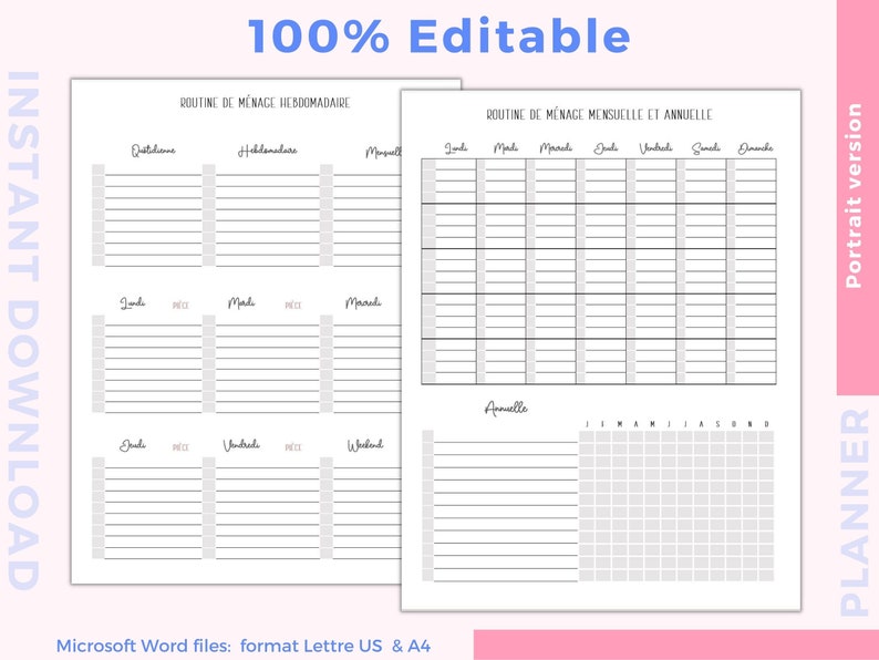 Editable, Clean, Printable Template, Cleaning Checklist, in French ...