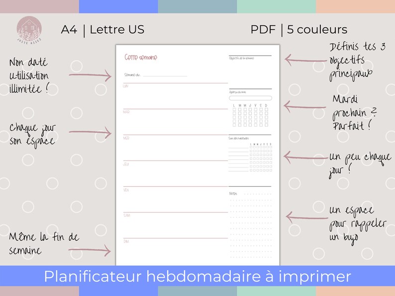 Planner Template, Printable Weekly Planner, Schedule, Weekly Calendar ...