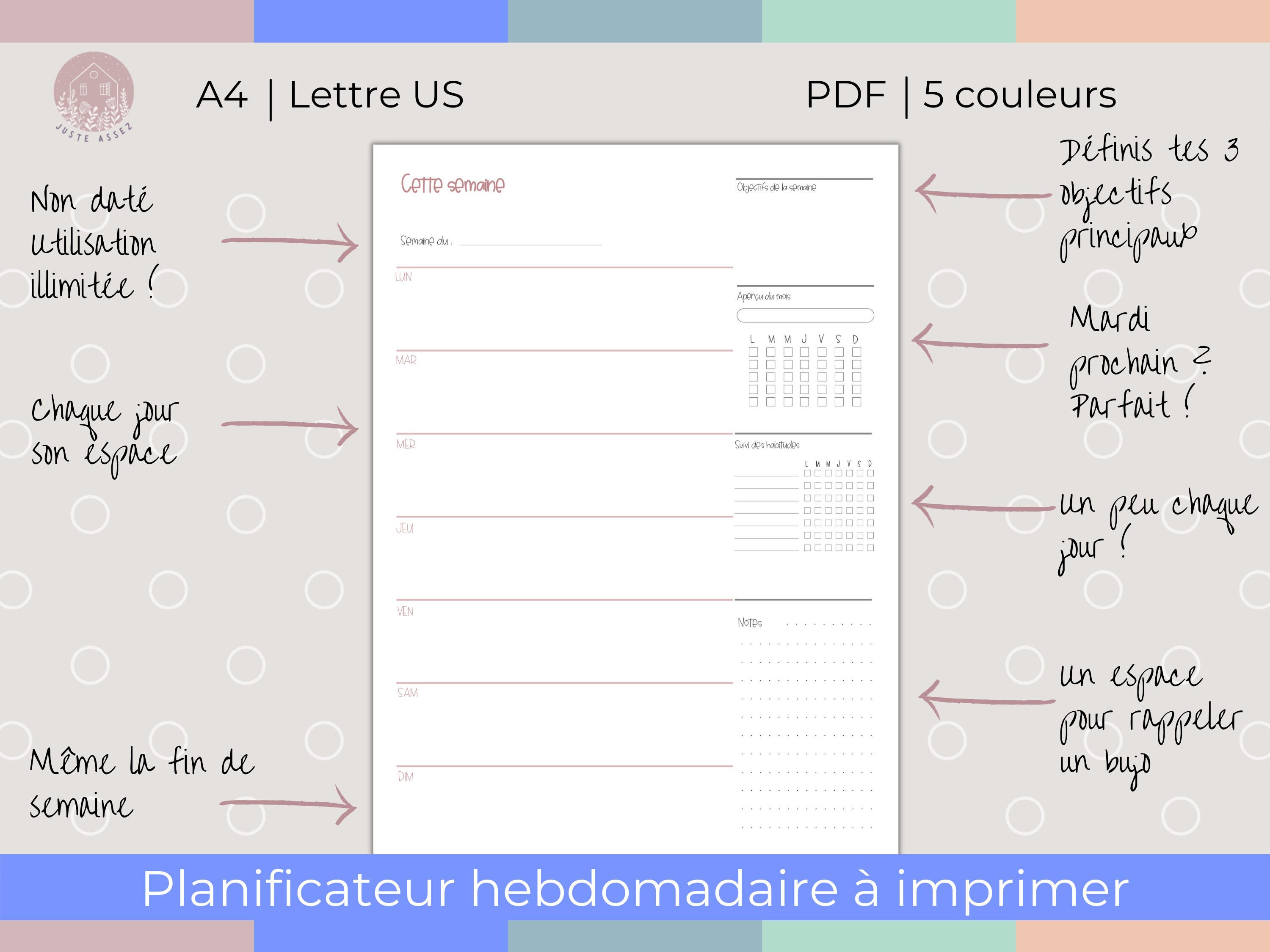 Planner Template, Printable Weekly Planner, Schedule, Weekly Calendar ...