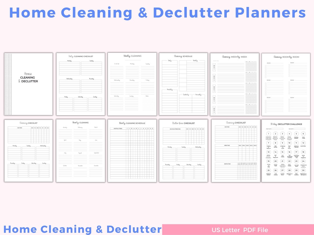 Printable Bundle, Cleaning Schedule, Declutter Checklist, Daily, Weekly ...