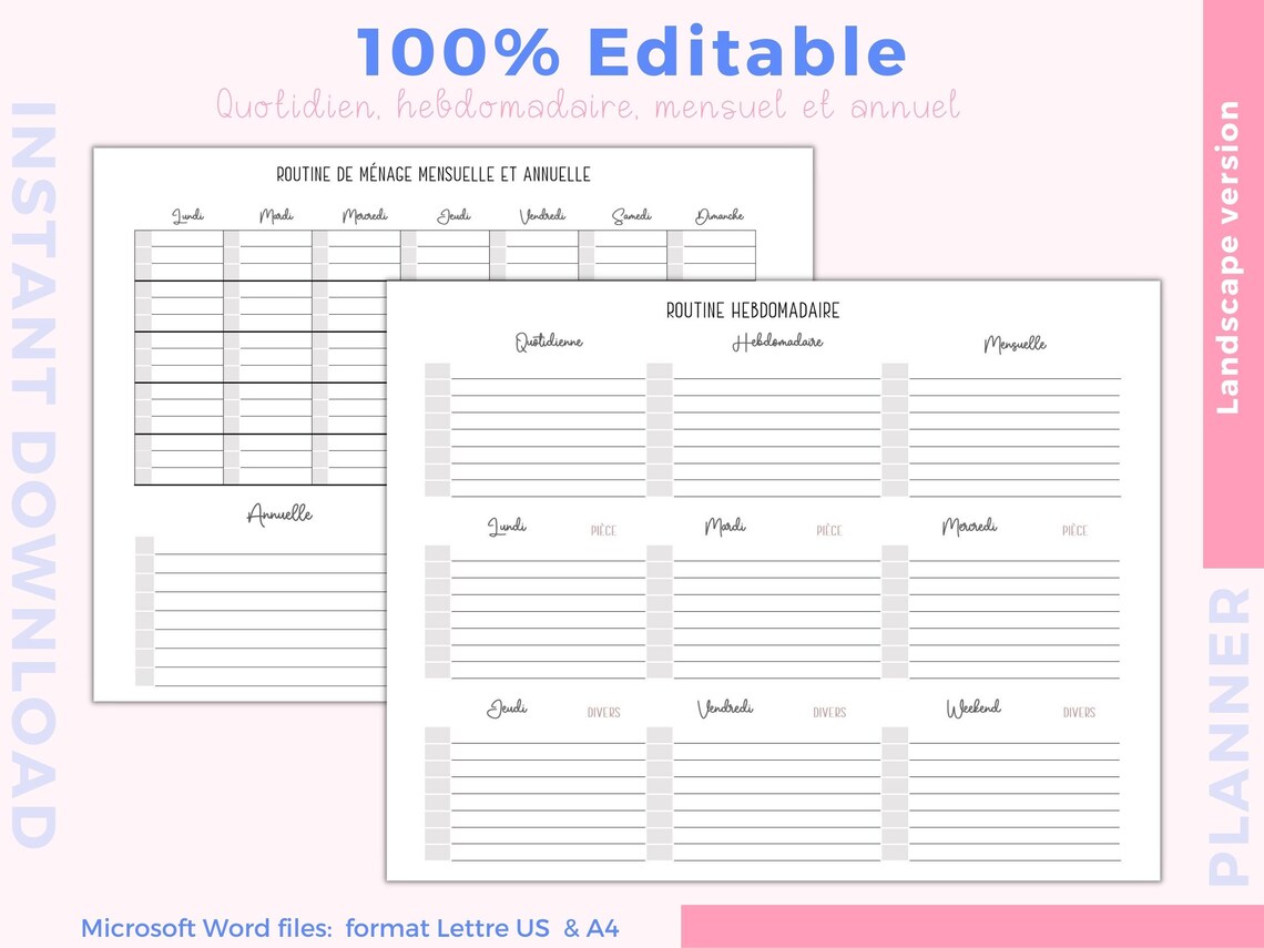Editable, Clean, Printable Template, Cleaning Checklist, in French ...