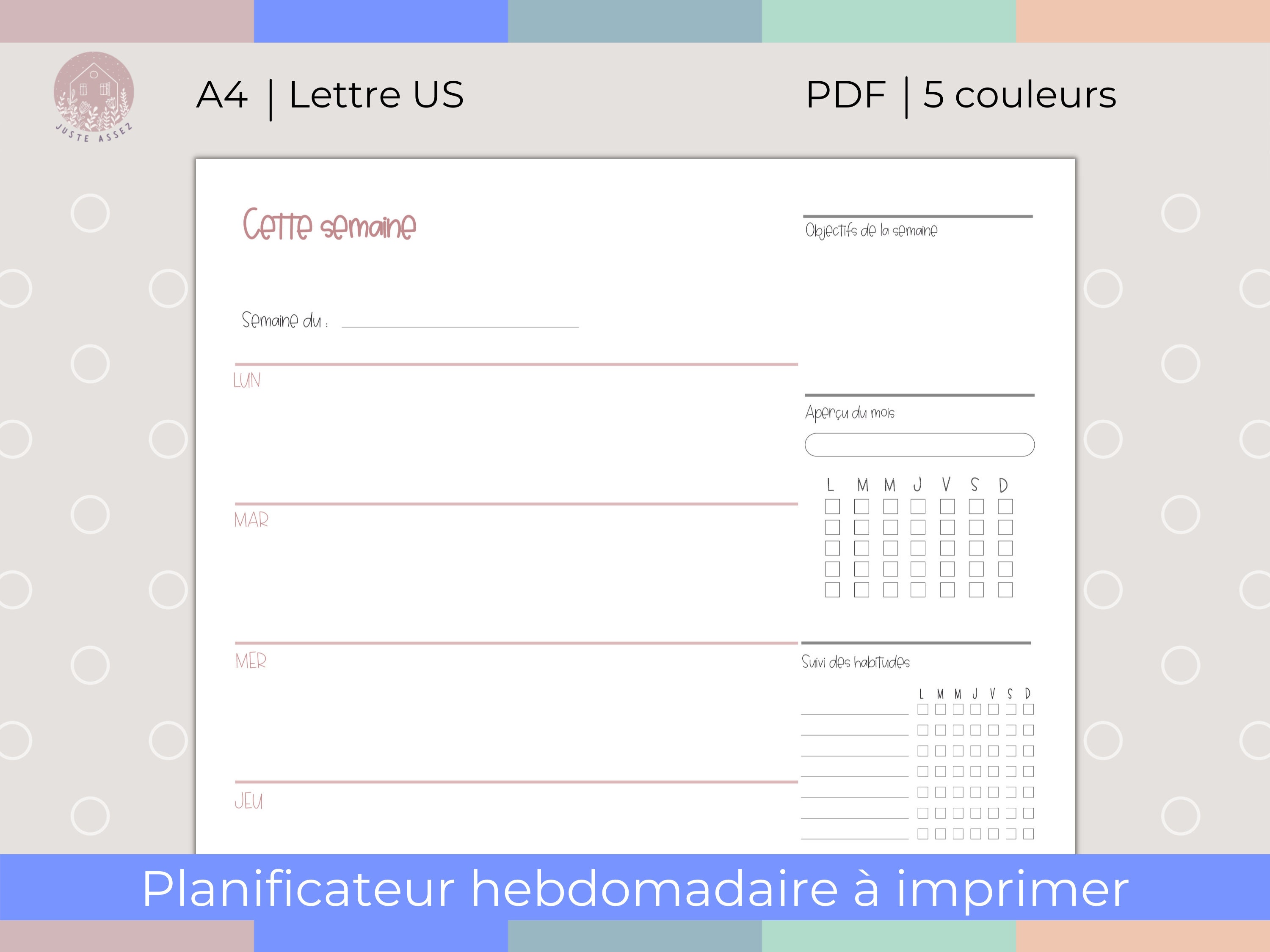 Planner Template, Printable Weekly Planner, Schedule, Weekly Calendar ...