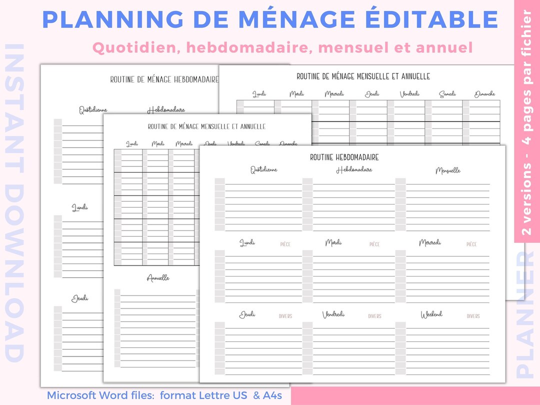Editable, Clean, Printable Template, Cleaning Checklist, in French ...