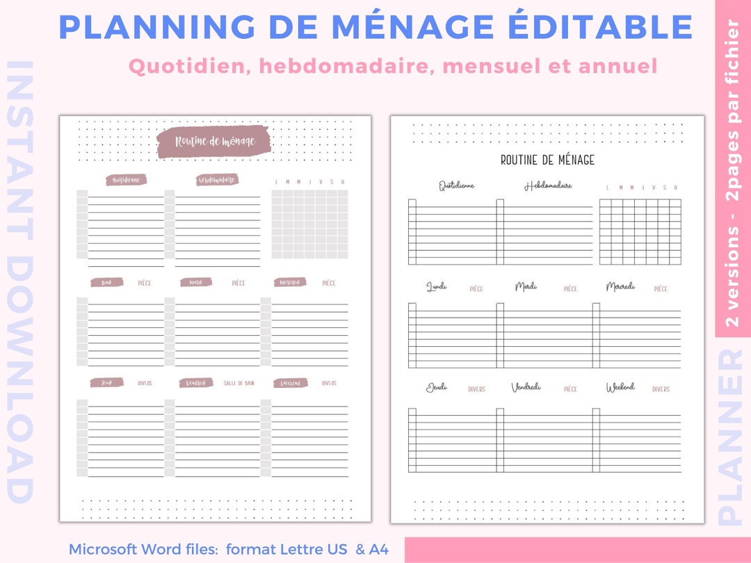 Editable House Cleaning Schedule, Printable Clean, Cleaning Checklist ...