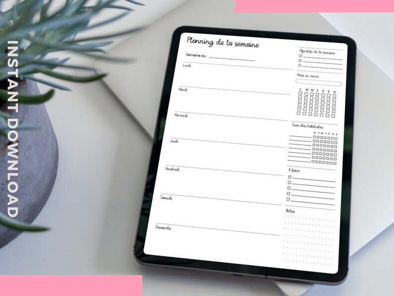 Printable Planner Weekly Schedule Template French Planner - Etsy