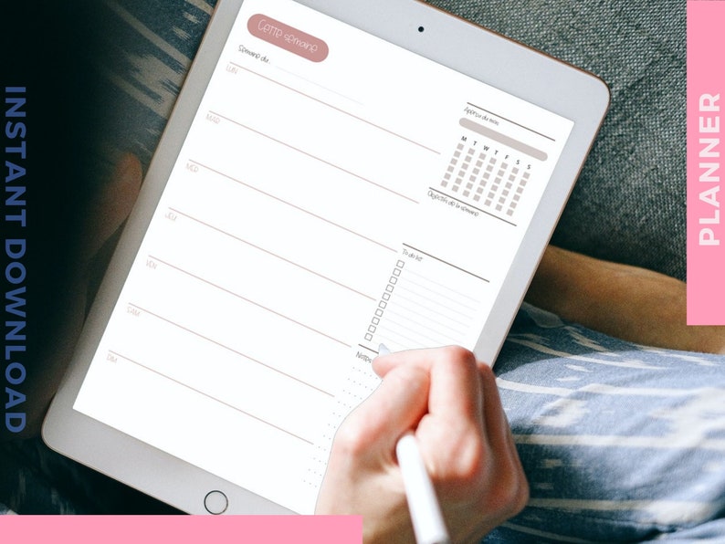 French Weekly Planner Printable Template (US Letter, A4) (digital ...