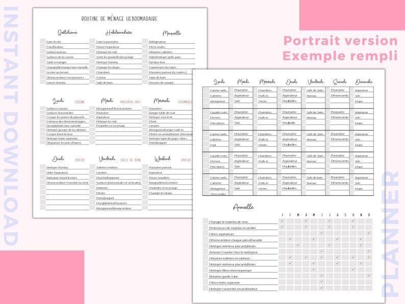 Editable, Clean, Printable Template, Cleaning Checklist, in French ...