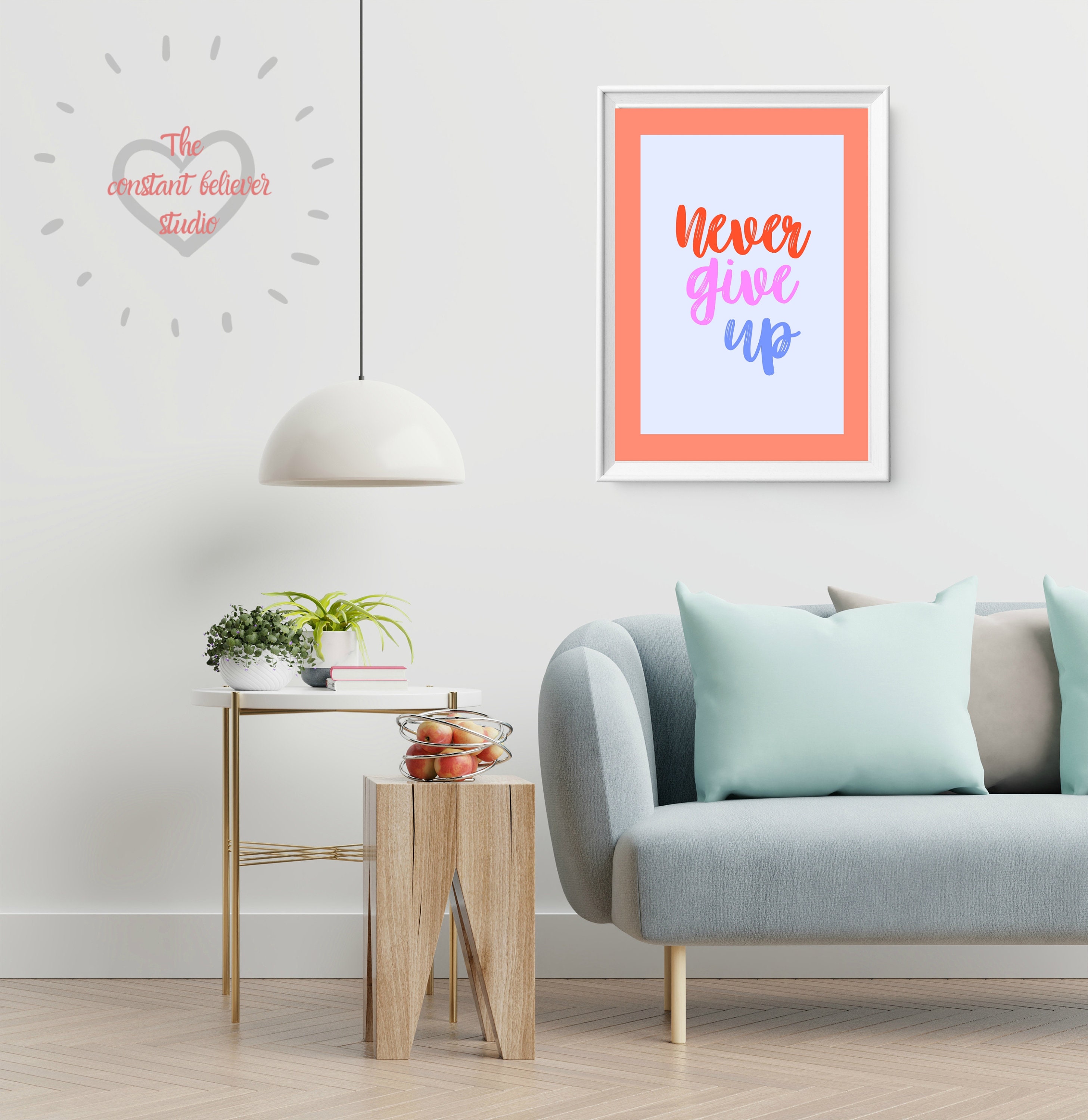 Printable Instant Download Never Give up Typography - Etsy