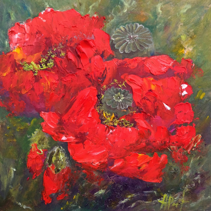 Red Poppy Painting - Etsy