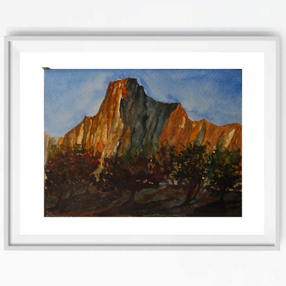 El Capitan painting original Yosemite national park watercolor | Etsy