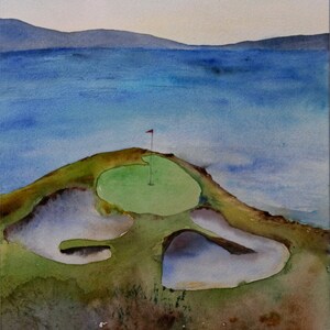 Golf Painting Original Field and Supplies for Playing Golf Handmade ...