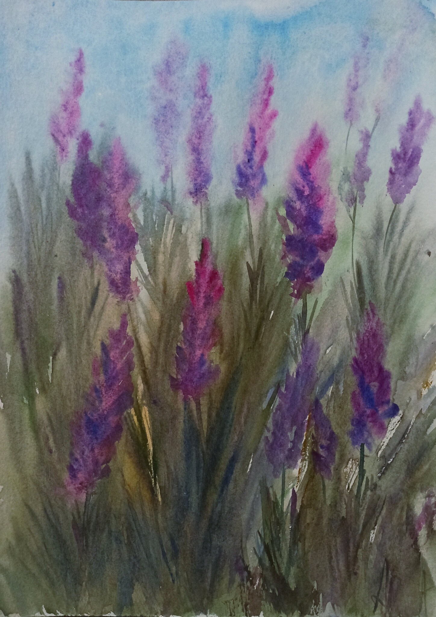 Lavender Painting Original Watercolor Tuscany Lavender - Etsy