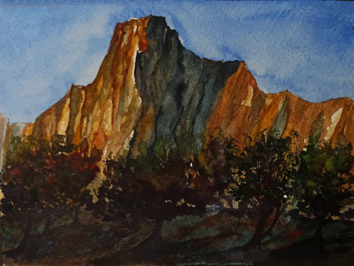 El Capitan Painting Original Yosemite National Park Watercolor - Etsy