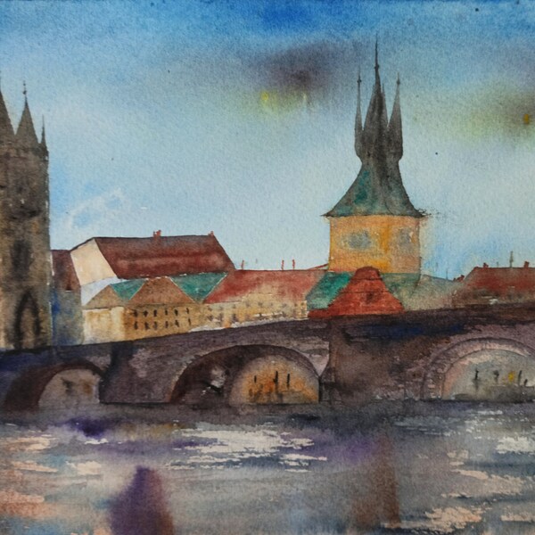 Watercolor of Prague - Etsy