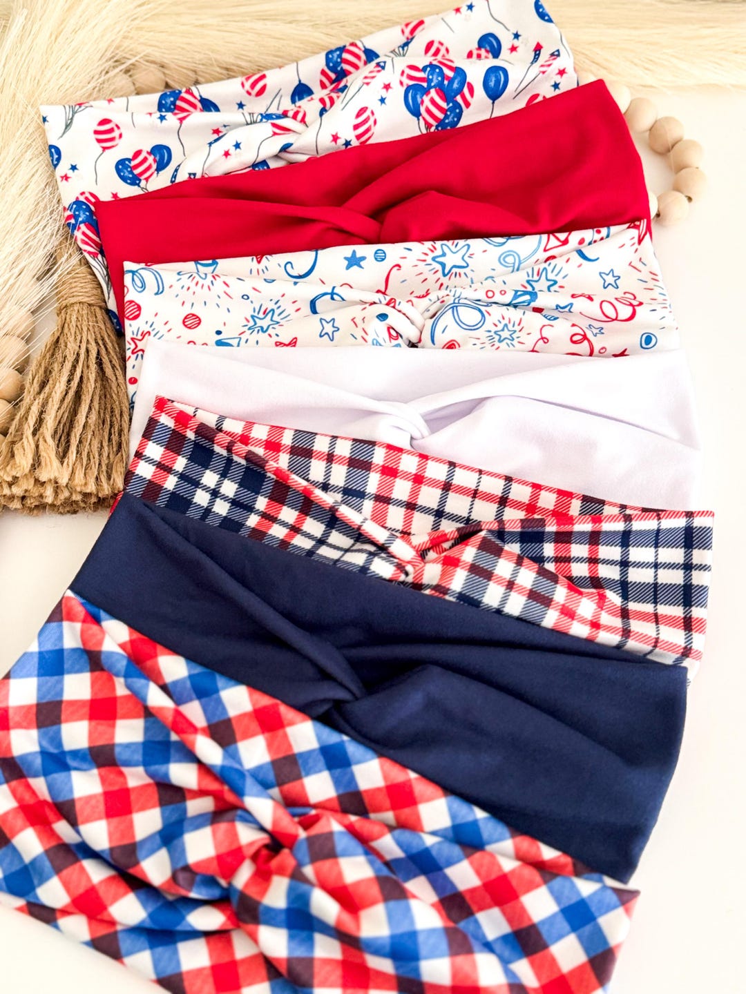 4th July Headband: Red White Blue Patriotic Hair Accessory - Etsy