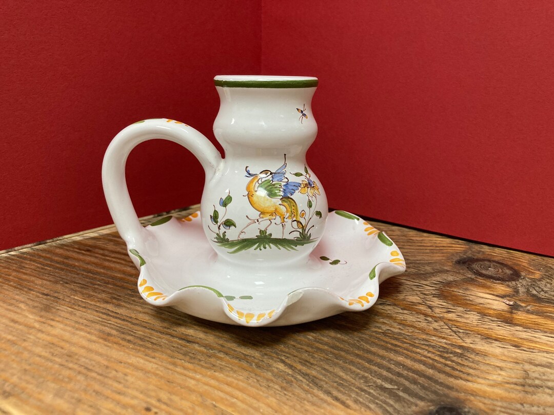 Vintage Serrailler Moustiers Ceramic Candlestick Holder: French ...