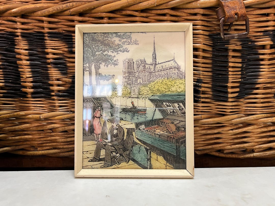Vintage Paris Etching by Marcel Julien Baron: Framed Seine Artwork - Etsy