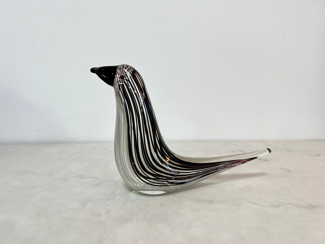 Vintage Glass Bird, Mid-century Modern Glass Bird Murano Style Glass ...