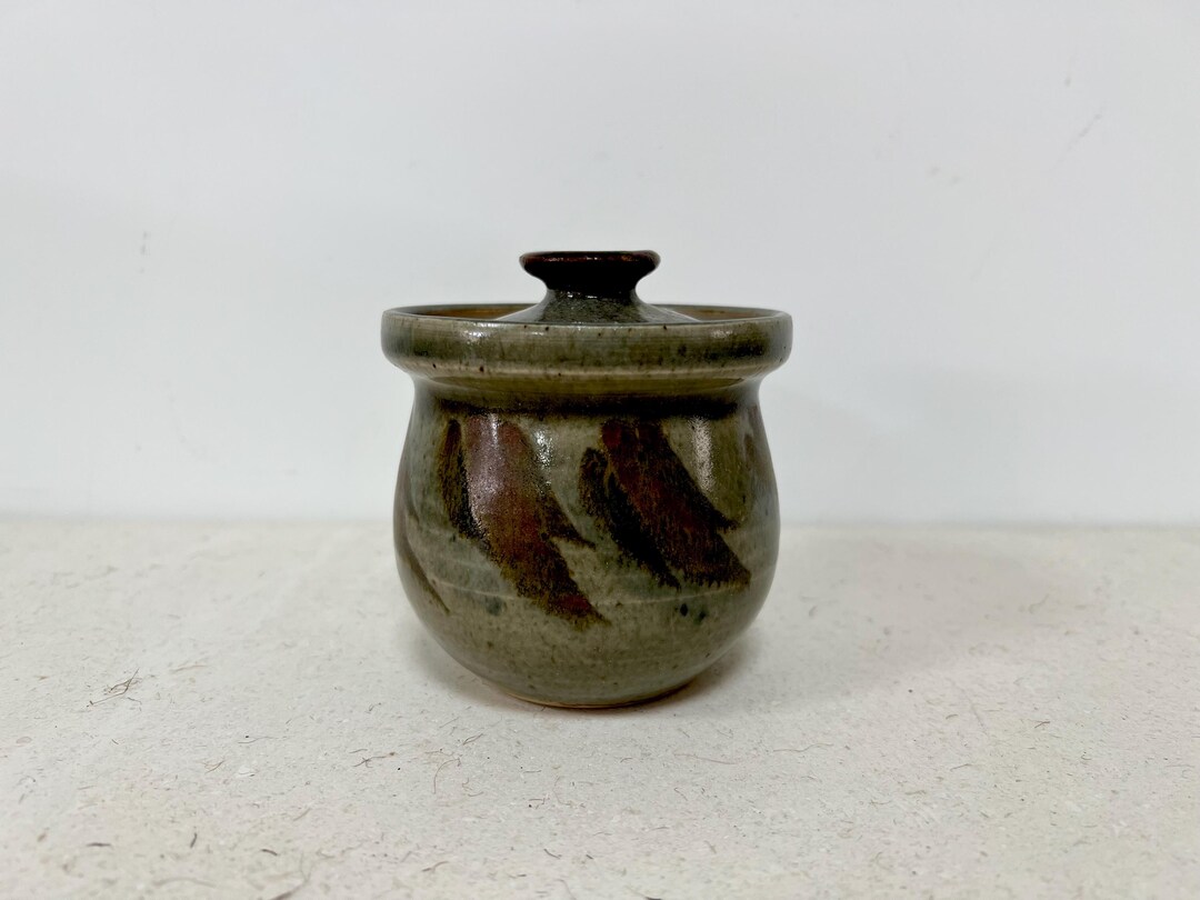 Vintage Studio Pottery Vera Tollow, Vintage Stoneware Lidded Jar, Sugar ...