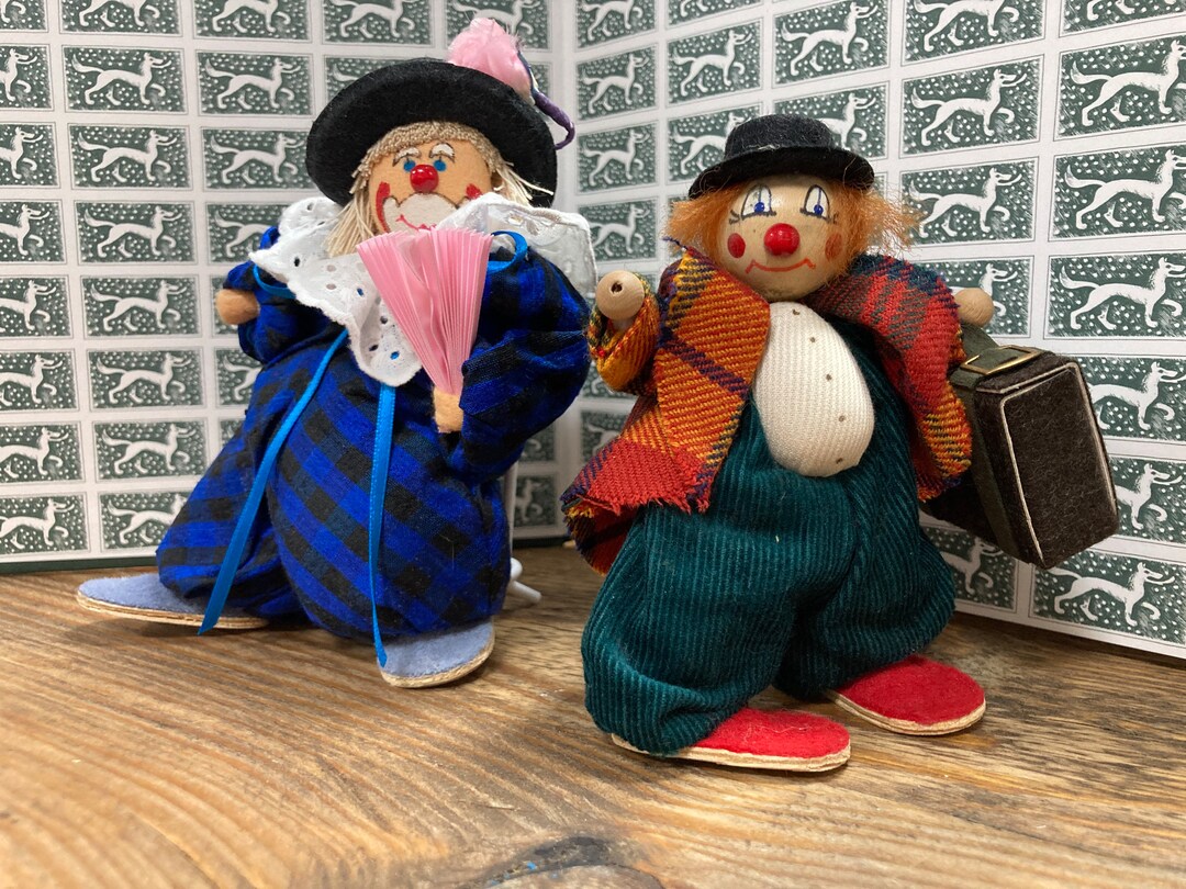 Vintage G.prosel Pair of Clowns, Made in West Germany, Handmade Clowns ...