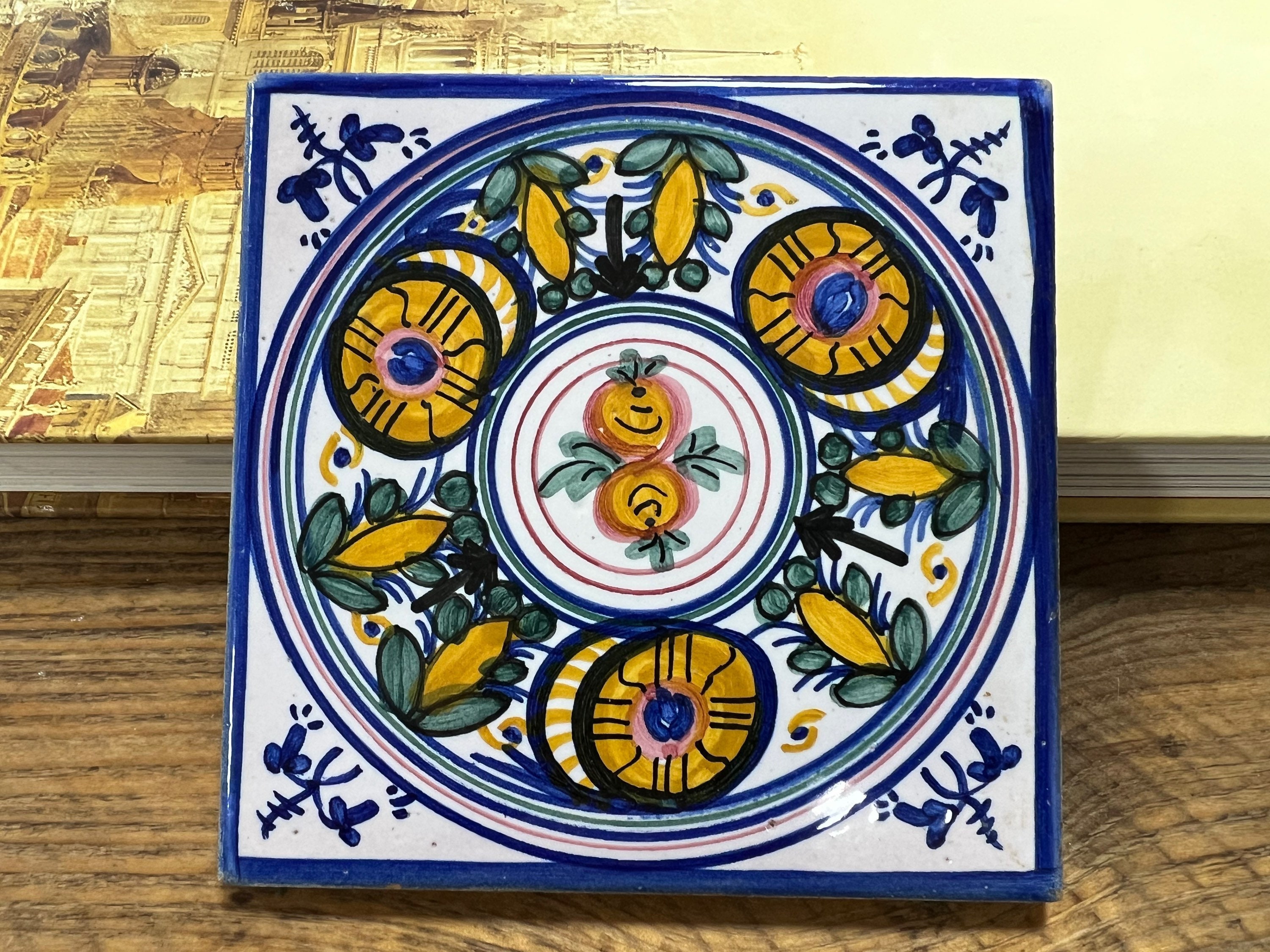 Vintage Ceramic Wall Tile, Hand Painted Wall Tile - Etsy