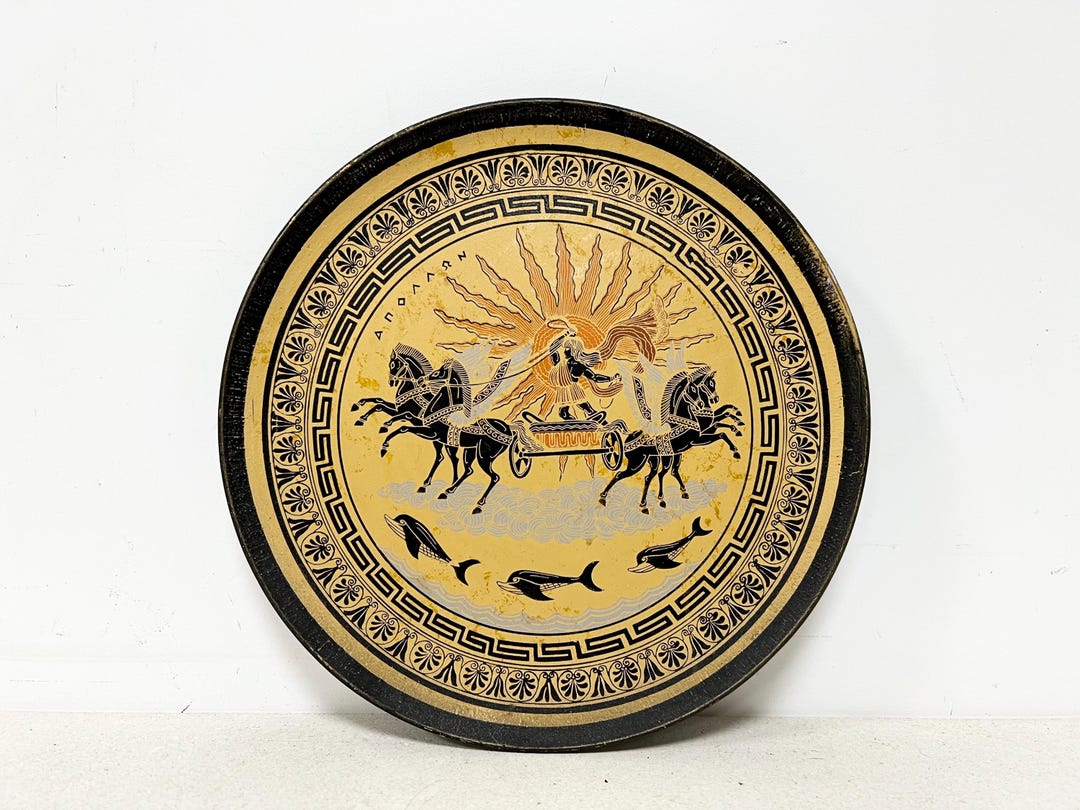 Vintage Greek Ceramic Wall Plate, Mythology Scene - Etsy