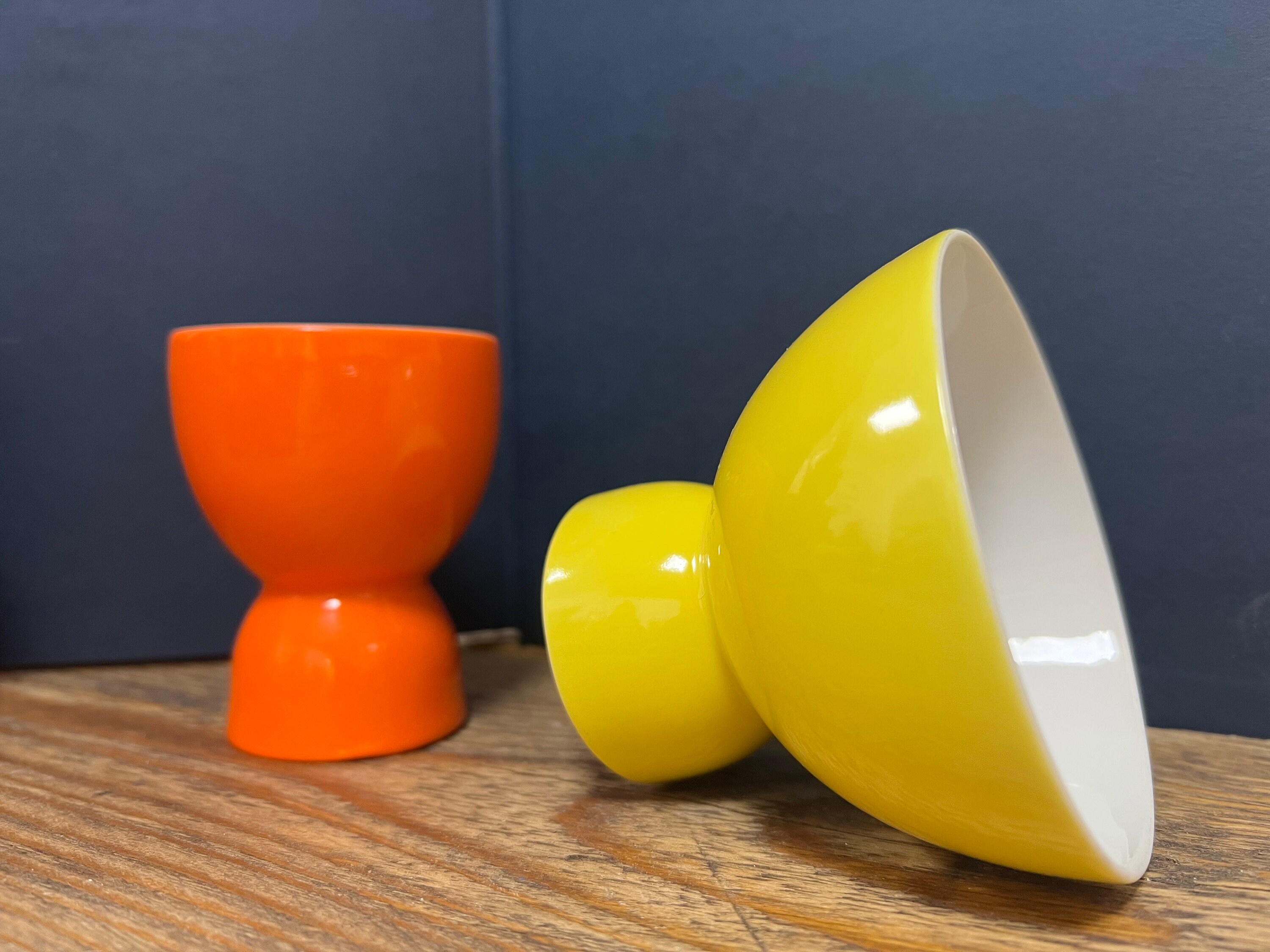 Vintage Ceramic Dishes, Retro Goblets, Orange and Yellow Ceramic Dishes ...