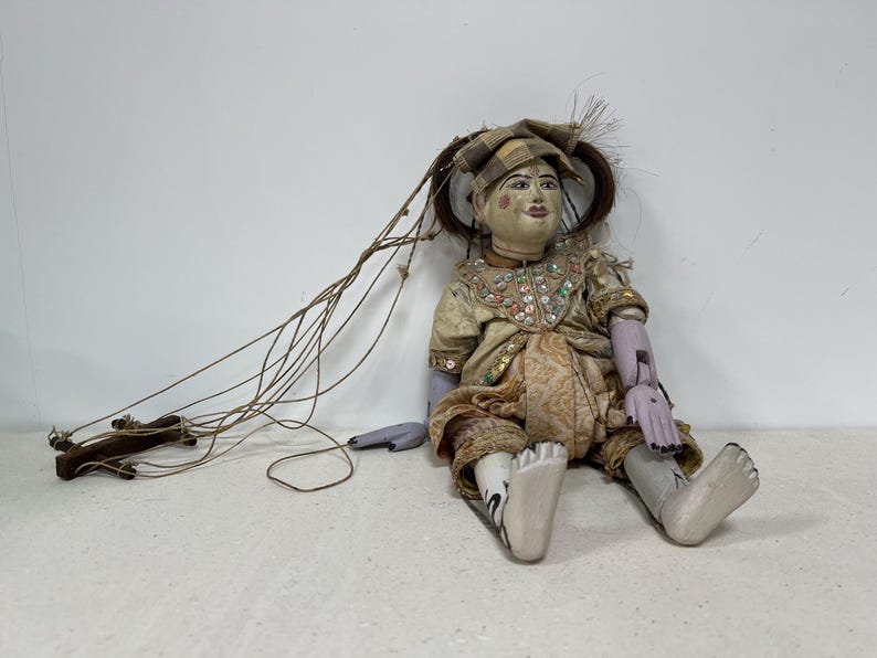 Antique Burmese Puppets Hand-carved and Hand-painted - Etsy