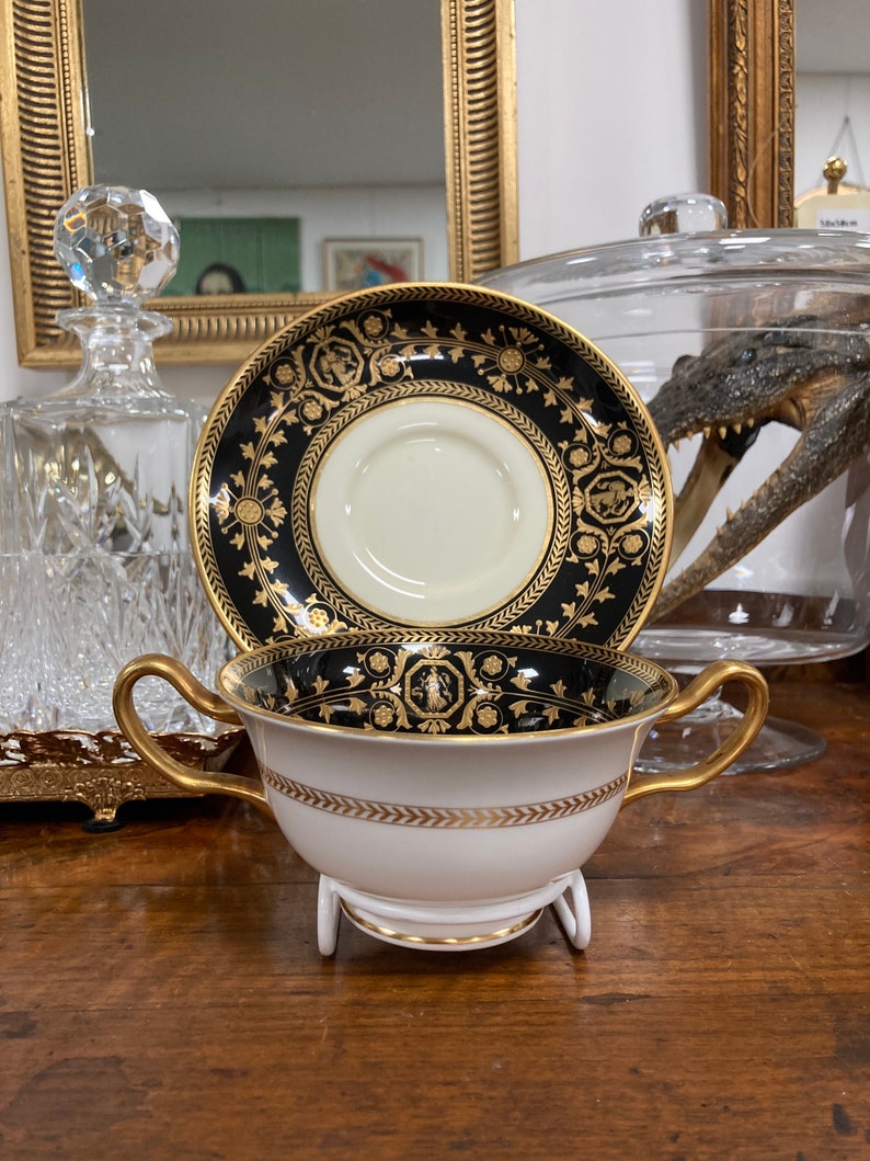Vintage Wedgwood Astbury Black Soup Cup With Saucer, Wedgewood Teacup ...
