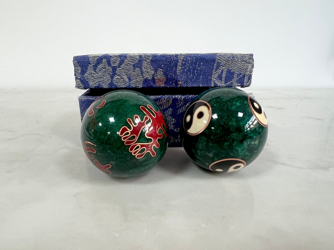 Vintage Green Baoding Balls: Chinese Exercise Stress Balls - Etsy