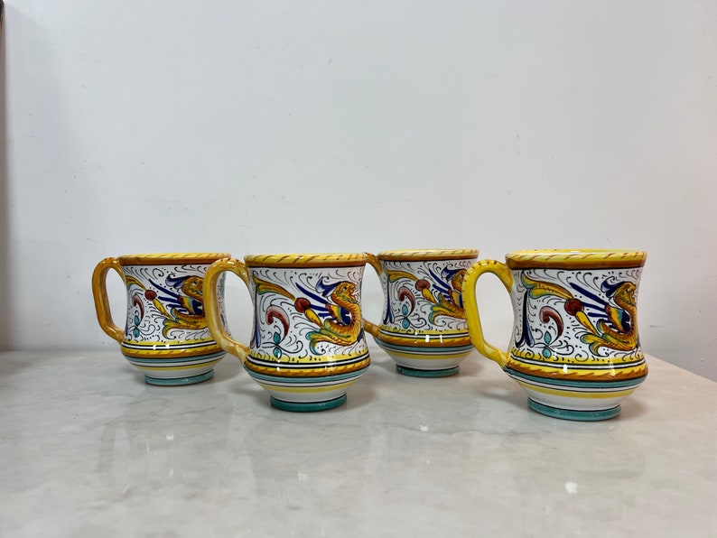 Vintage Italian Hand Painted Deruta Mug, Dragon Pattern Vintage ...