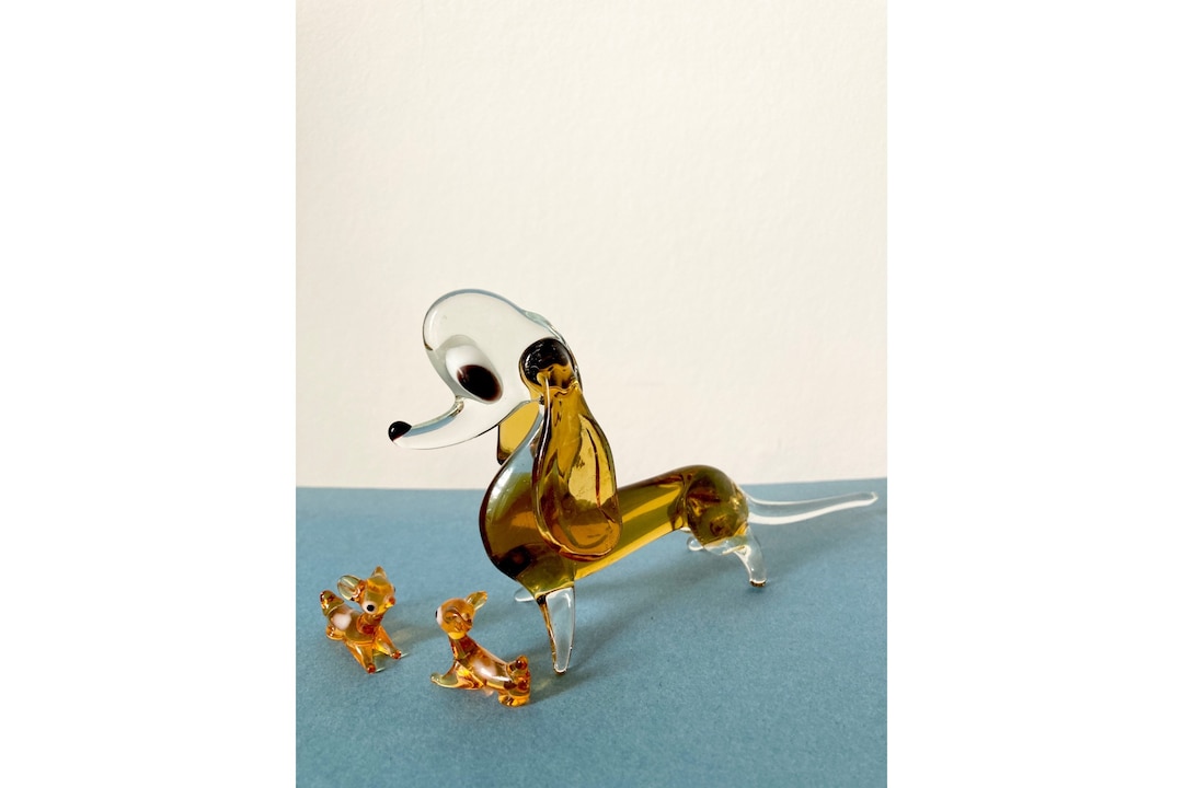 Vintage Pirelli Glass Dachshund Family: Hand Blown Dog Sculpture - Etsy