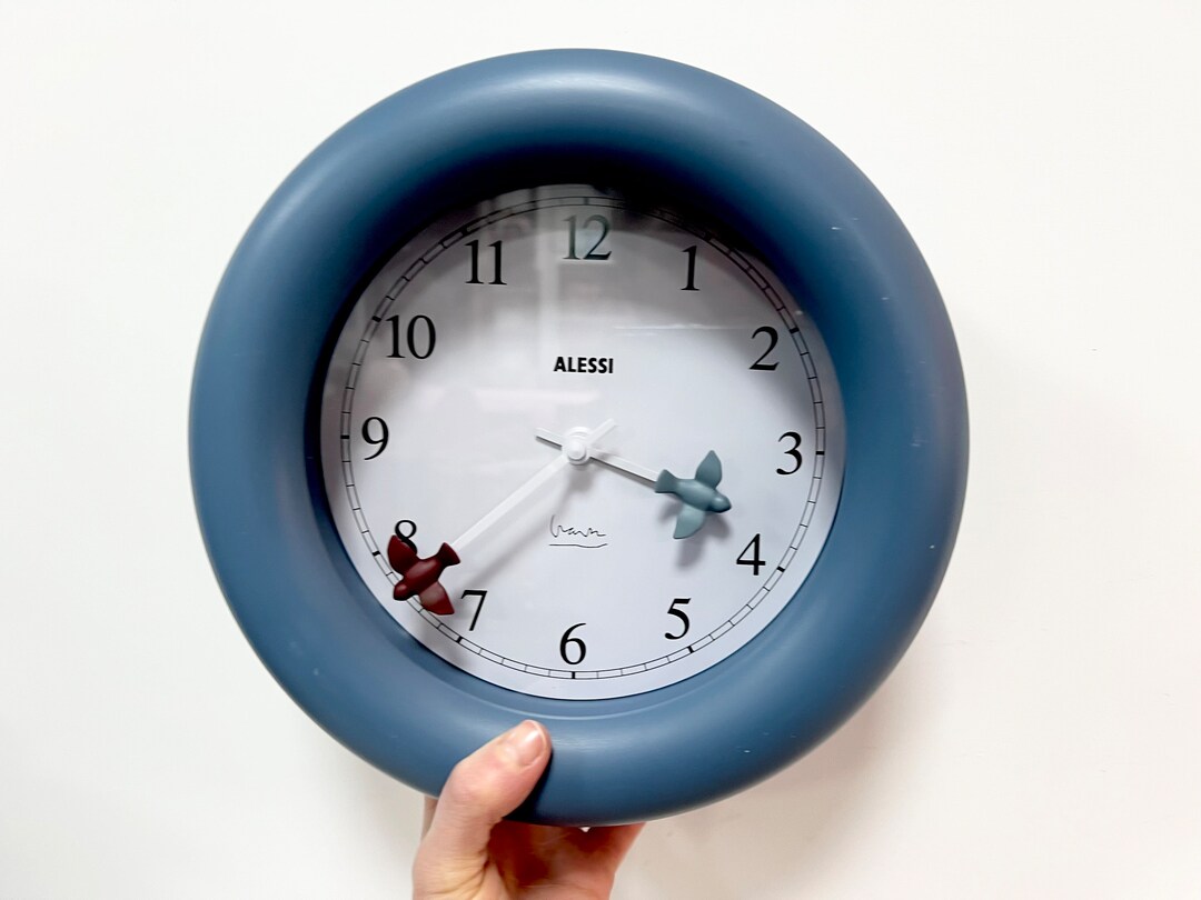 Vintage Alessi Kitchen Wall Clock, Kitchen Wall Clock in Blue, Michael ...