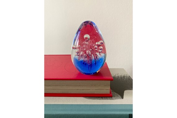 Vintage Glass Paperweight Desk Decorpretty Pink Explosion - Etsy