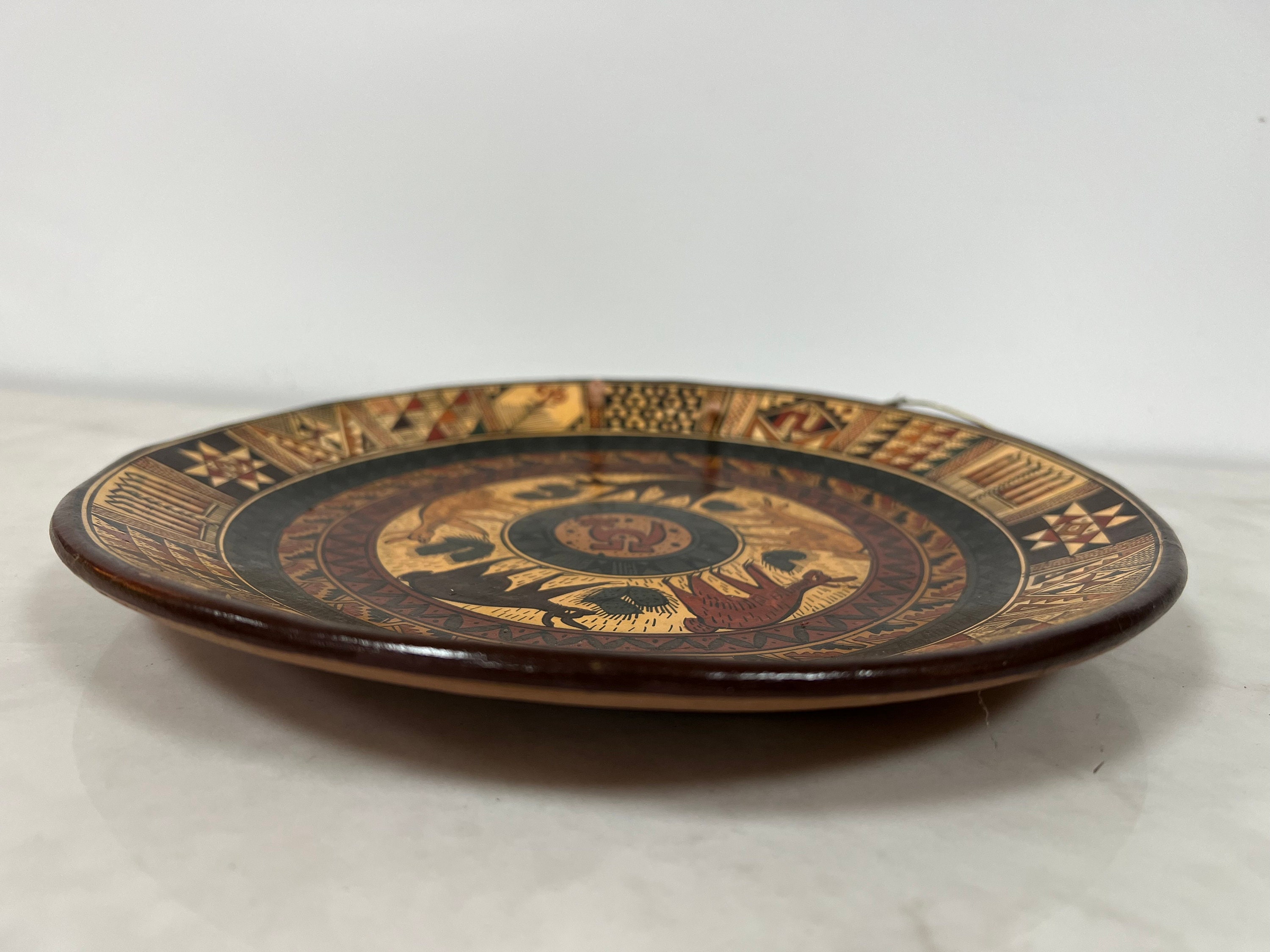 Vintage Inca Cusco Peruvian Wall Plate, Hand Made and Hand Painted in ...