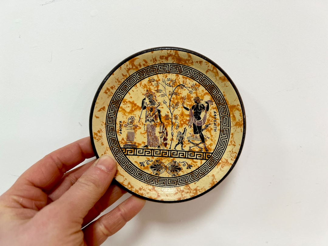 Vintage Handmade Greek Wall Plate, Ancient Greek Ceramic Plate, Vintage ...