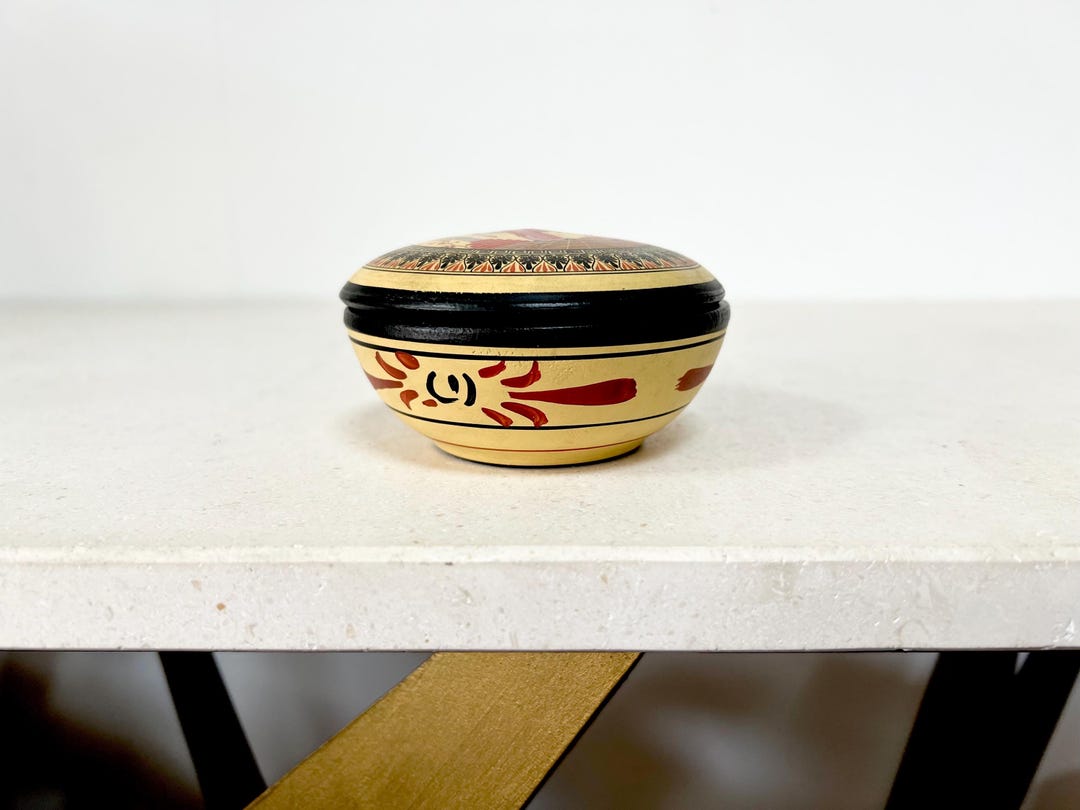 Vintage Greek Pottery Trinket Box: Mythology Theme - Etsy