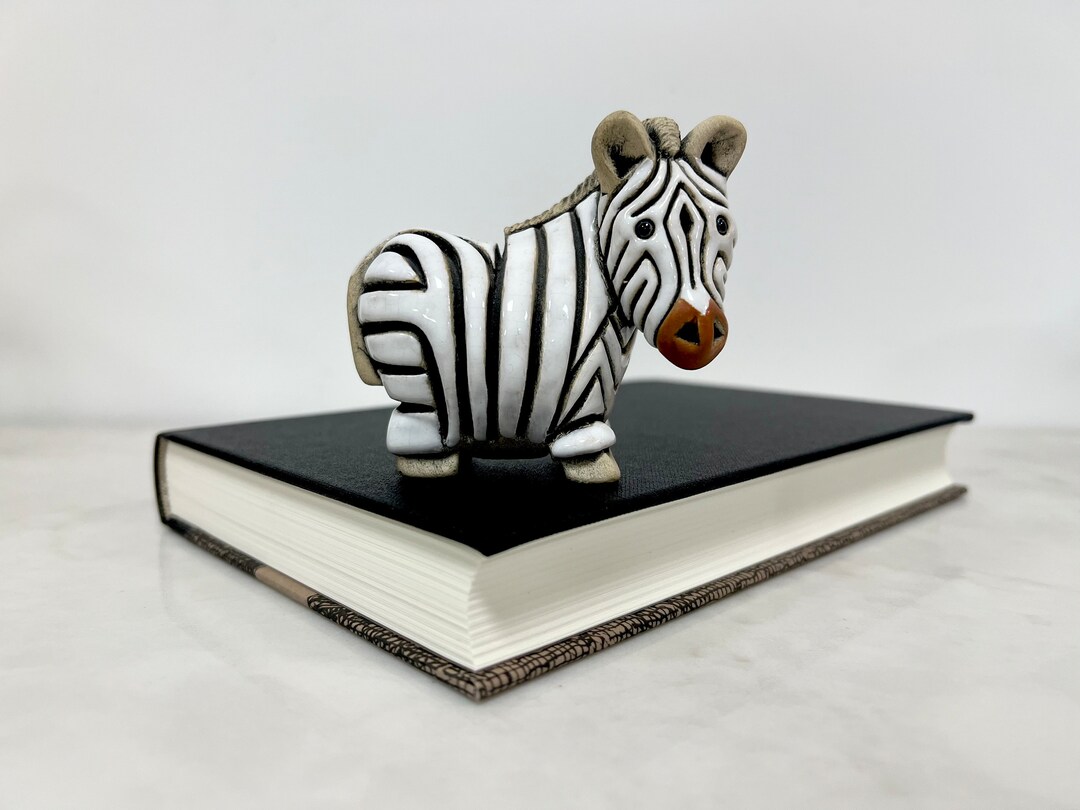 Vintage Zebra Figurine by Artesania Rinconada, Clay Zebra Sculpted Made ...