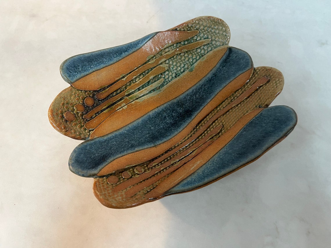 Vintage Studio Pottery Ceramic Fruit Bowl, Display Dish, Multicolored ...