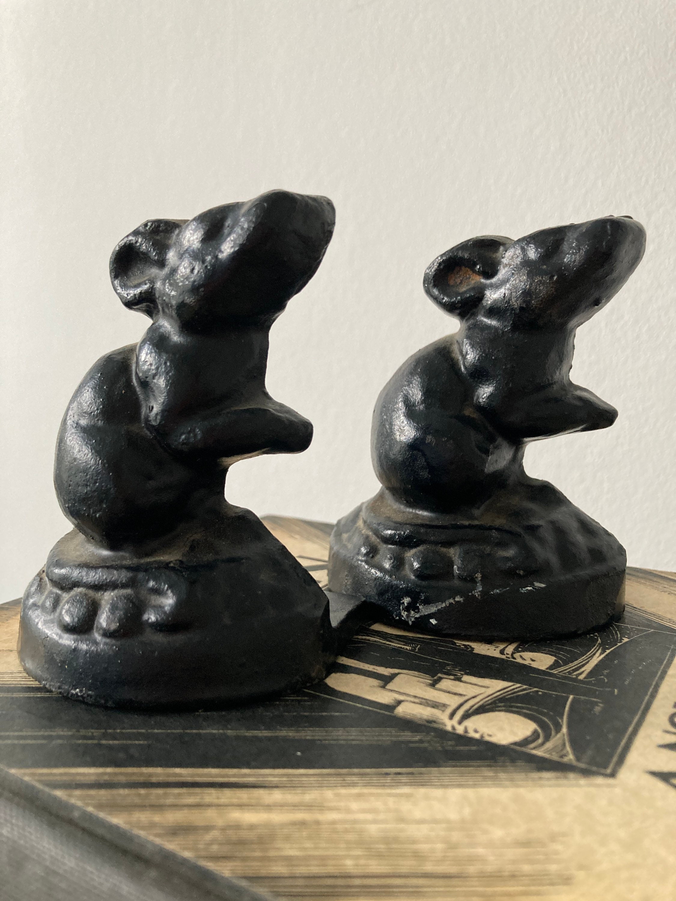 Cast Iron Black Painted Mouse Door Stop, Door Wedge Mouse, Mouse Design ...