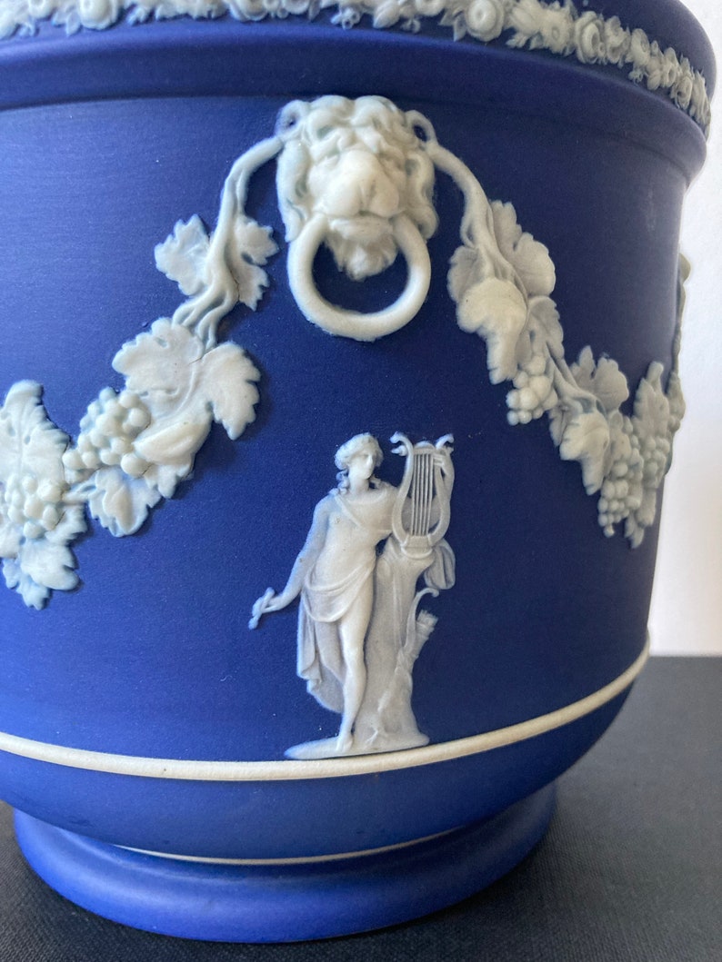 Vintage Wedgwood Jasperware Cobalt Blue Cache Pot Jardiniere - Etsy