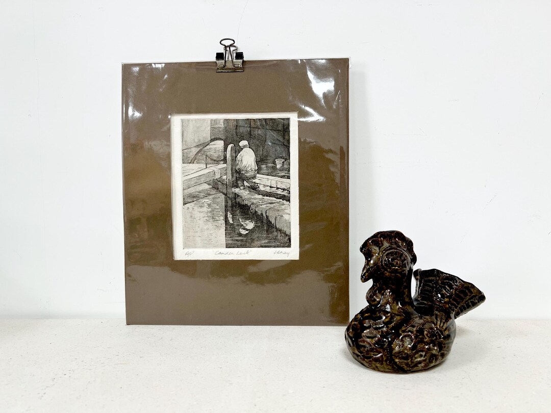 Vintage Camden Lock Etching by Jane May - Unframed Wall Art - Etsy