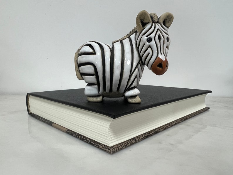 Vintage Zebra Figurine by Artesania Rinconada, Clay Zebra Sculpted Made ...