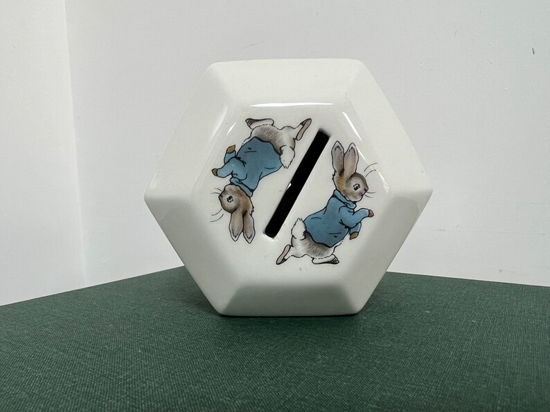 Vintage Peter Rabbit Hexagonal Money Box Wedgwood, Beatrix Potter Peter ...